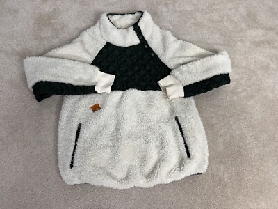 Simply Southern Jacket Womens White Fleece Coat 1/4 Zip Pullover Preppy ...