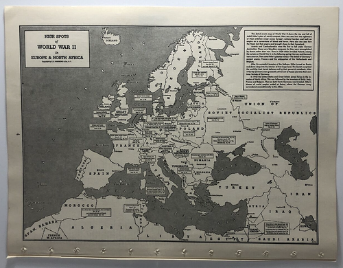 1947 Vintage EUROPE - HIGH SPOTS of WWII Antique Atlas Map - Hammond's ...