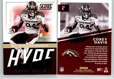 Corey Davis 2017 Score Hype #6 Western Michigan Titans Jets RC Rookie ...