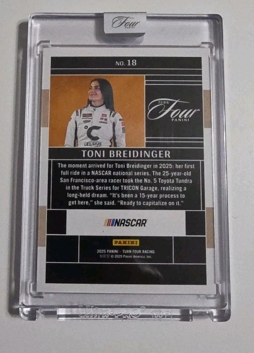 TONI BREIDINGER 2025 PANINI TURN FOUR CENTER STAGE #/75 SILVER NASCAR ...