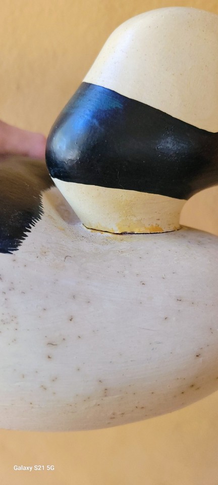 Vintage Quacker Box Male Wood Buffle Head Bufflehead Duck Decoy Glass ...
