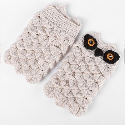 Half Finger Knit Unisex Fingerless Typing Mittens | eBay UK