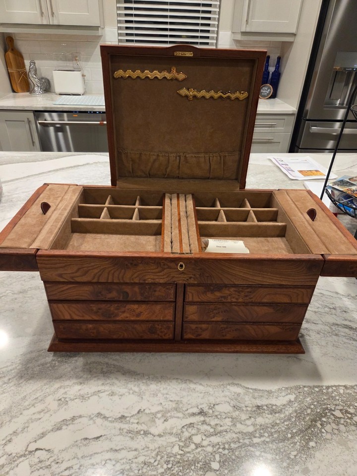 Italian Burl Wood Jewelry Chest – Agresti Firenze for Frontgate ...