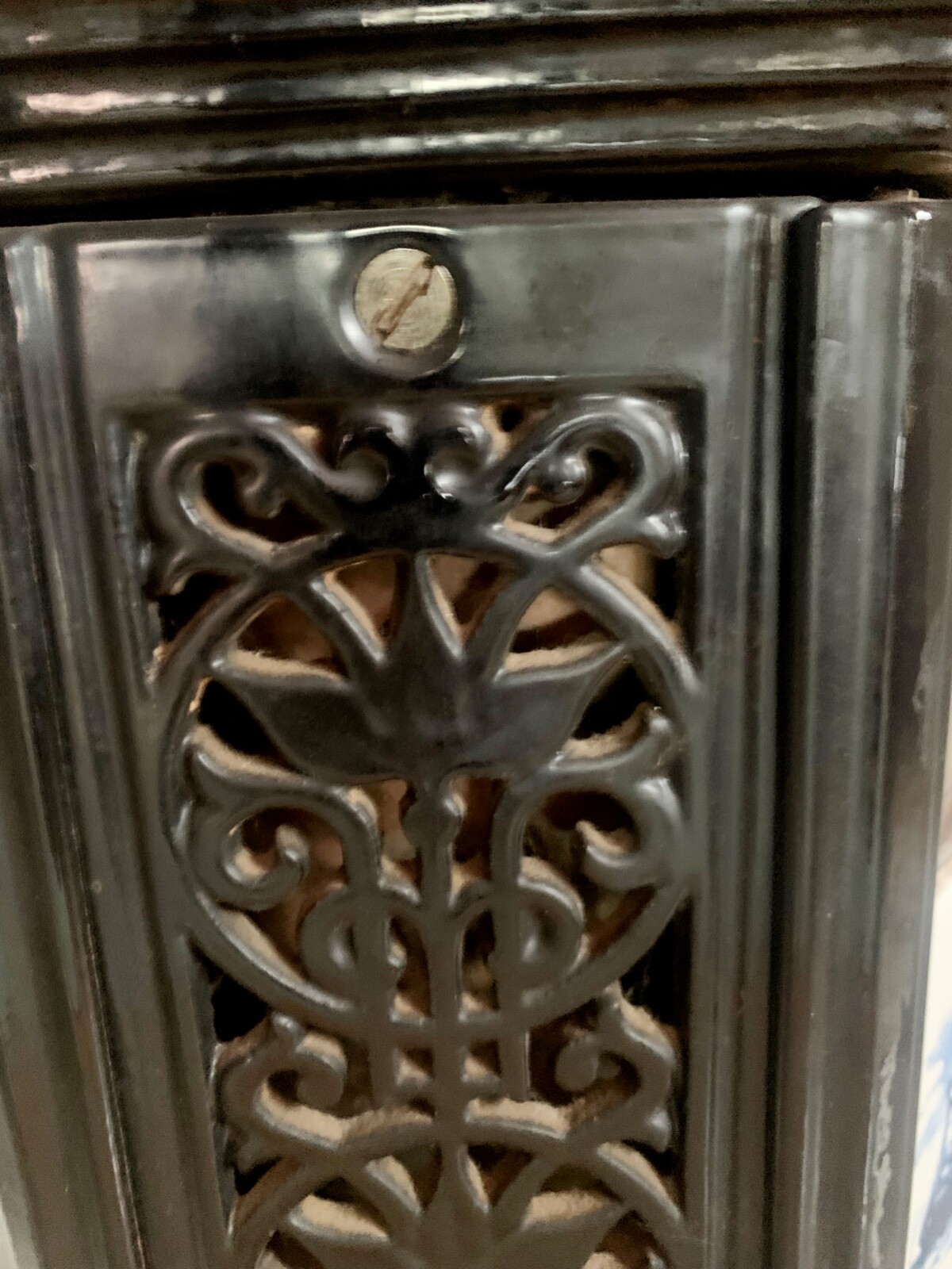 Antique Victorian Cast Iron Pierced Work & Tile Portway The Tortoise ...