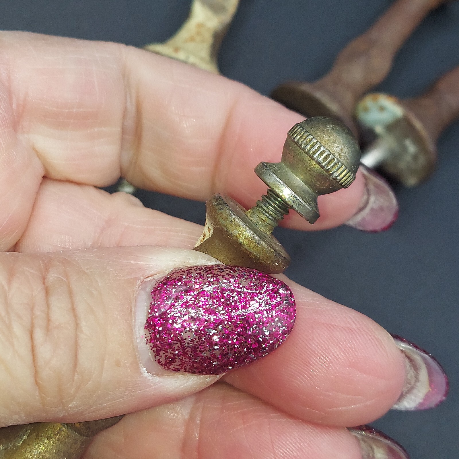 5 vintage DOOR STOPPERS BUMPERS ANTIQUE hardware lot stop brass cast ...