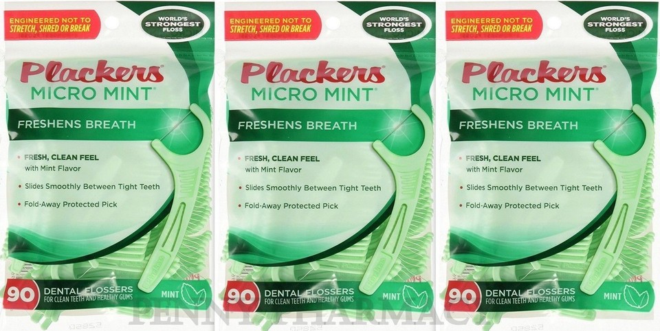 PLACKERS MICRO MINT FLOSS Packs 3 pack or 6 pack choices | eBay