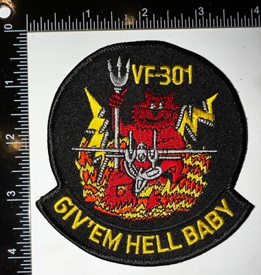 USN US Navy Fighter Squadron VF-301 Devils Disciples Giv’ Em Hell Baby ...
