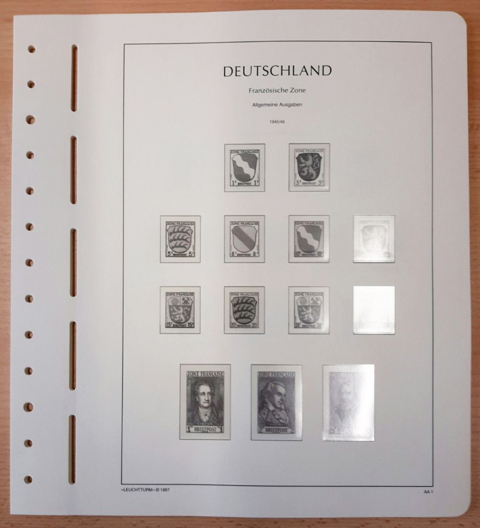 LEUCHTTURM Vordruckblätter Französische Zone 1945/49 SF gebraucht ...