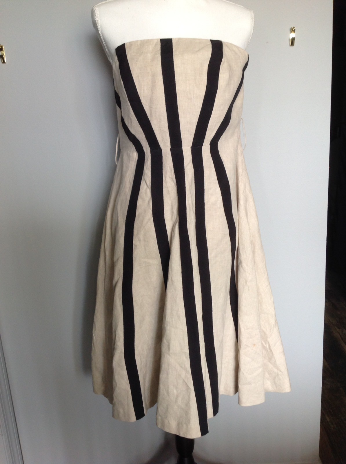 KENAR linen Beige Dress With Bra Shell 8 | eBay