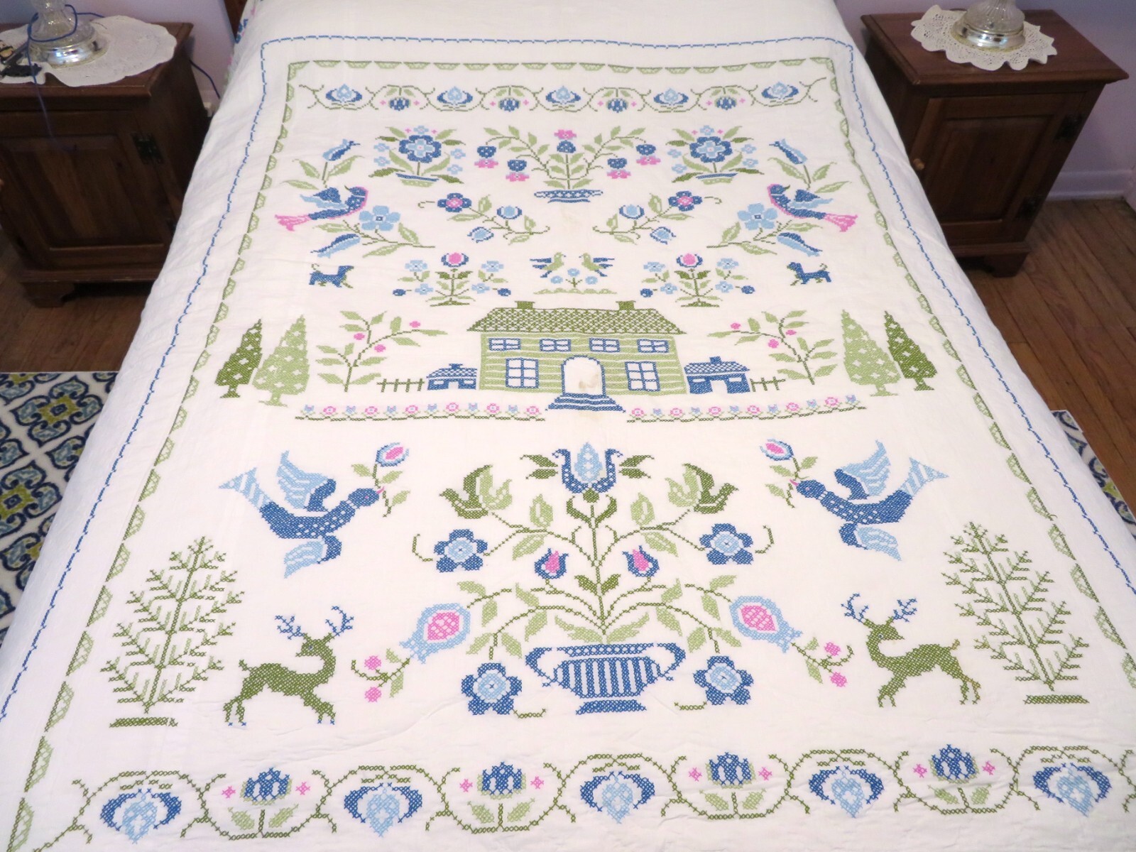 Vintage Full Size Quilt American Sampler Paragon Kit Completed | eBay
