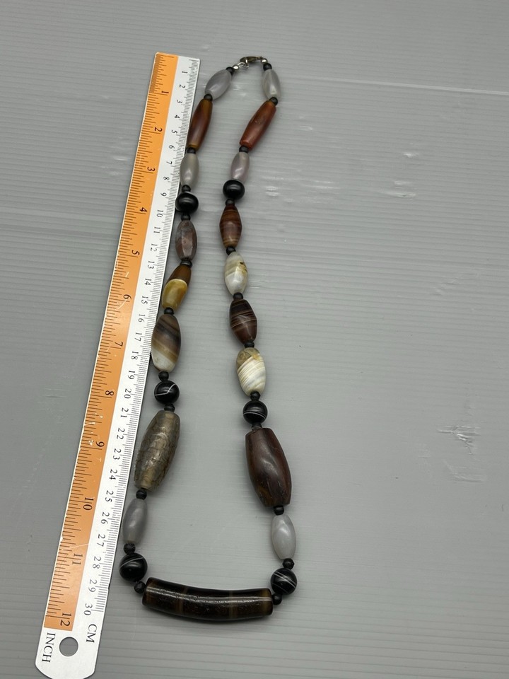 Vintage Used Mix Agate Beads Mala Lovely Mix Asia Banded Agate Beads ...