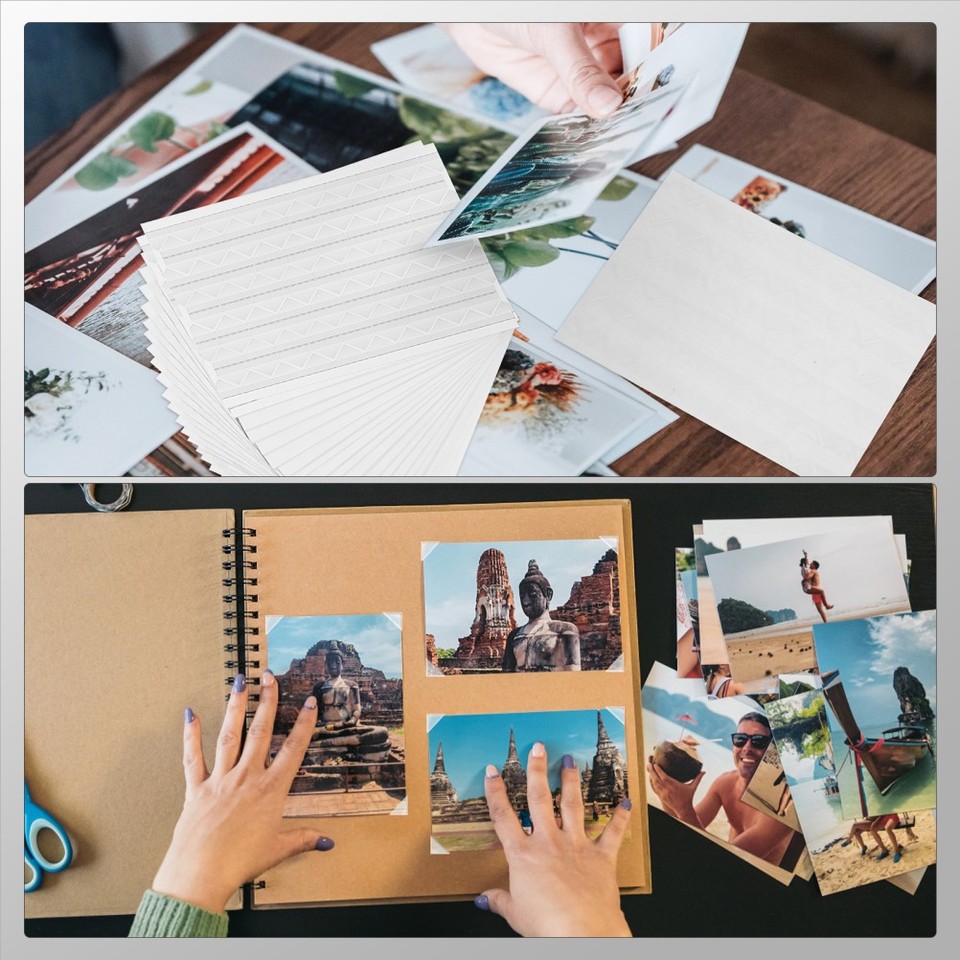 20 Sheets Photo Corners Picture Mounting Stickers Paper Guards Album ...