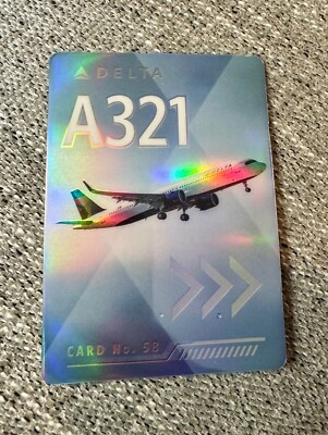 #58 Delta Air Lines Airbus A321 Aircraft Trading Card | eBay