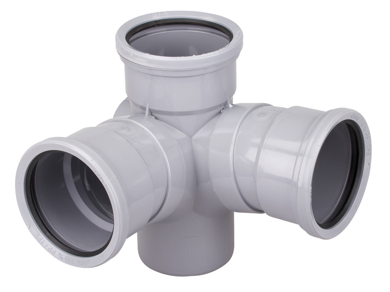 Osma Soil Pipe Double Corner Branch 110mm 4S291 4" 4S291G GREY 87.5deg ...