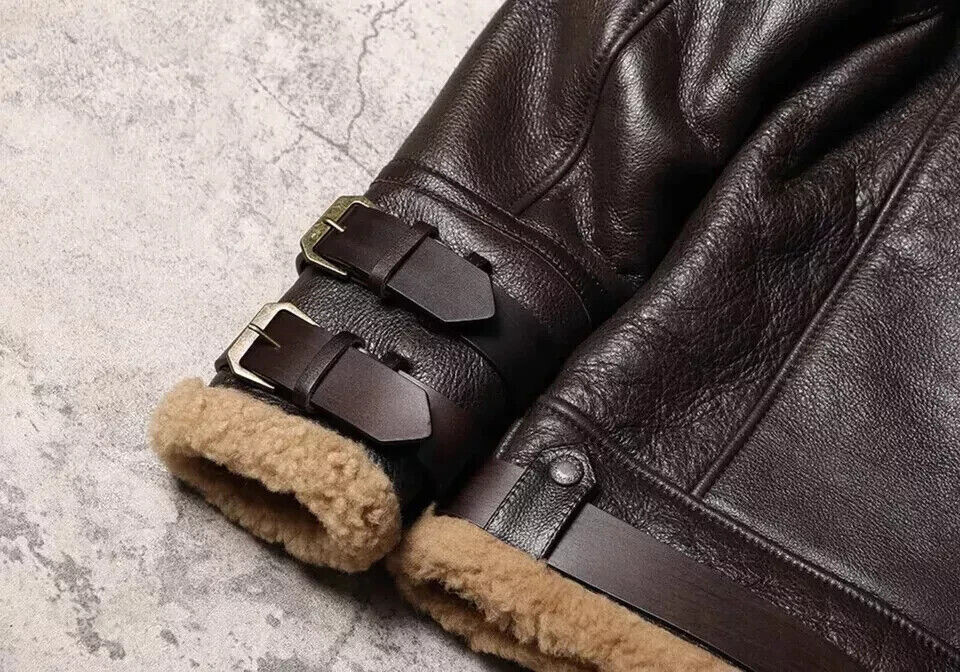 WW2 B3 RAF Brown Mens Bomber Flying Aviator Fur Irvin Shearling Leather ...