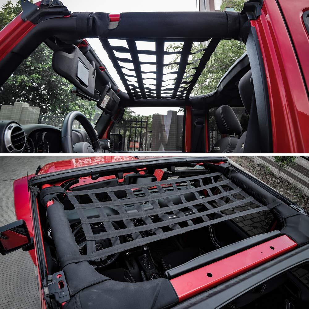 Roof Cargo Net Back Window Extra Storage Hammock for Jeep Wrangler TJ ...