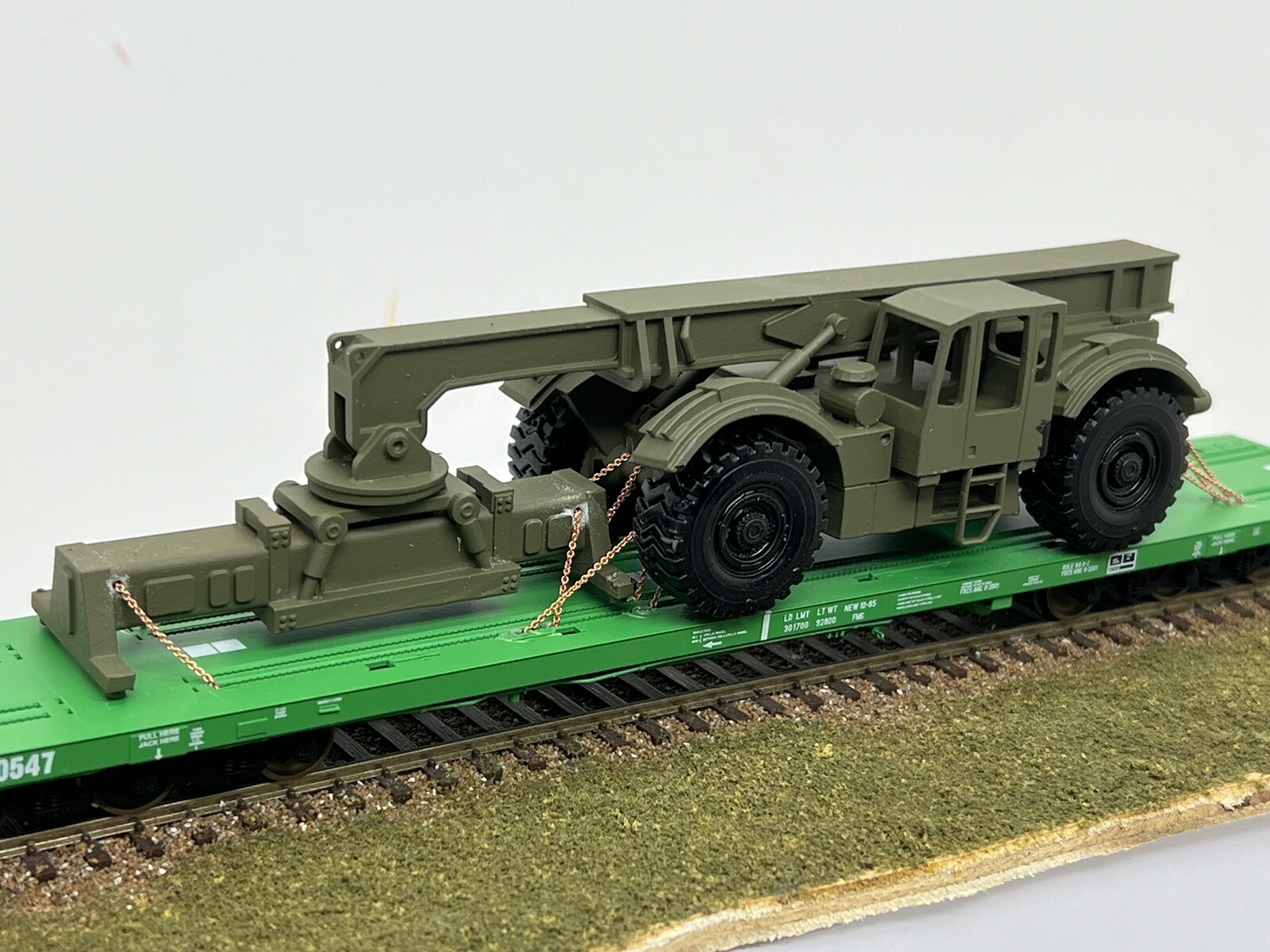 Spring Mills Depot flat with ARMY KALMAR loader, Ho Scale new custom ...