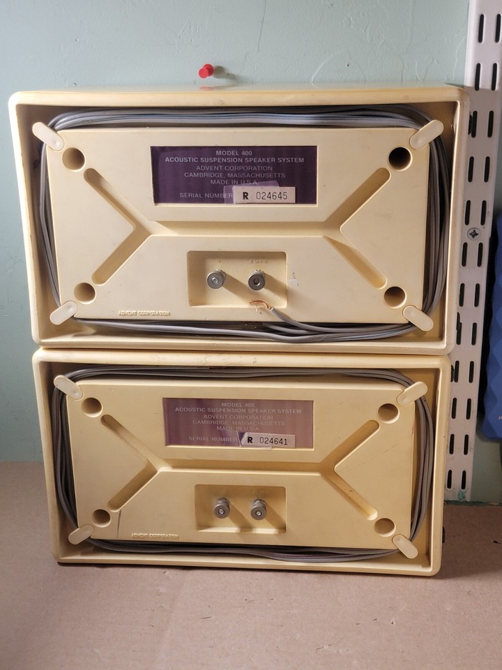 Vintage ADVENT Model 400 Acoustic Suspension Speaker System Set of 2 w ...