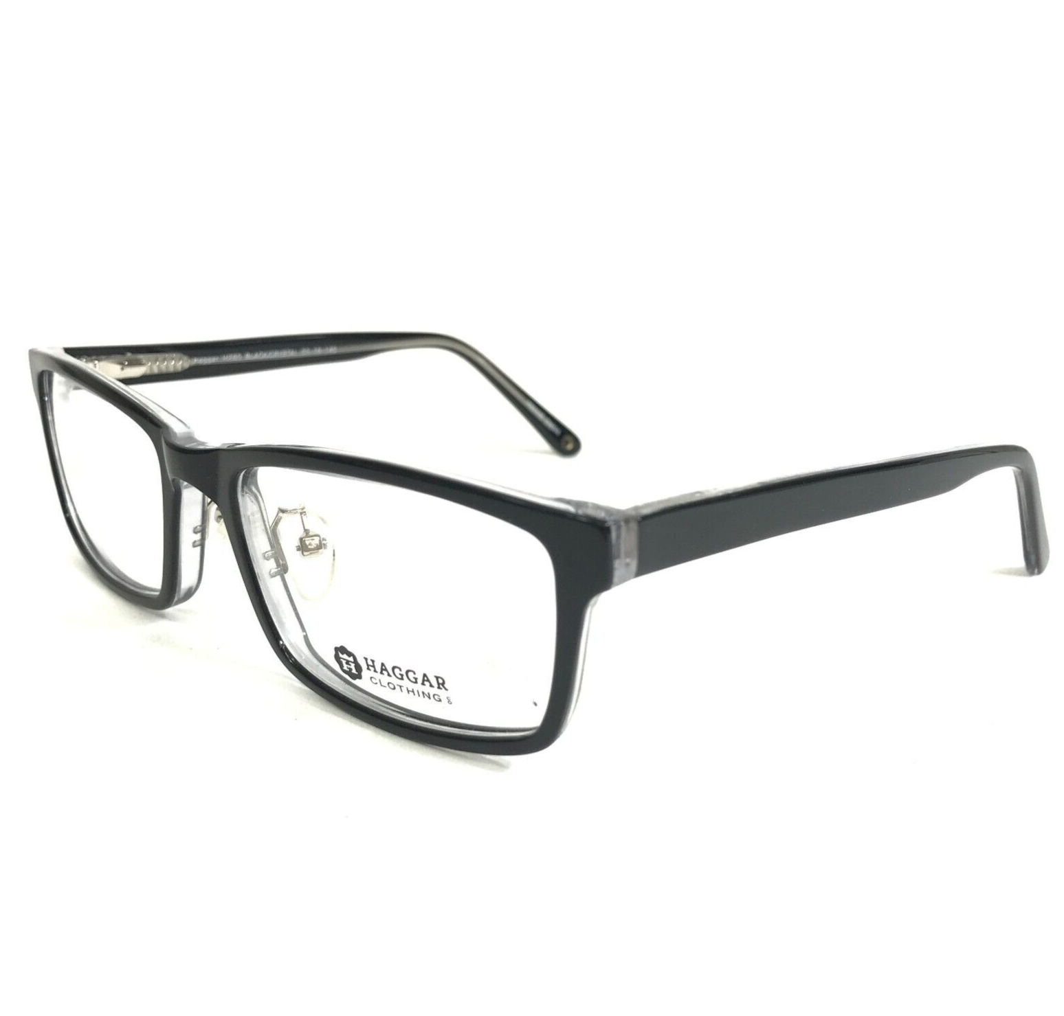Haggar Eyeglasses Frames H265 BLACK/CRYSTAL Rectangular Full Rim Clear 55-18-145 | eBay