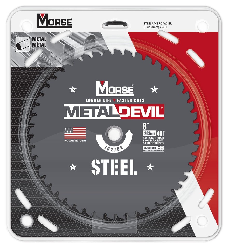 Morse Metal Devil CSM848FSC, Circular Saw Blade, Carbide Tipped, Steel ...
