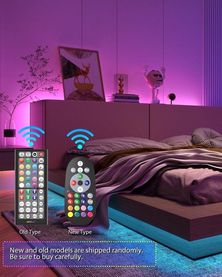 100Ft LED Strip Lights for Bedroom with App Remote RGB Color Changing ...