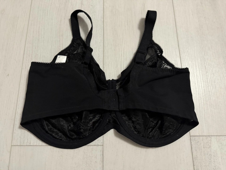Goddess Banded Lace Adjustable Underwire Floral Bra Sz 44K Black 6660 ...