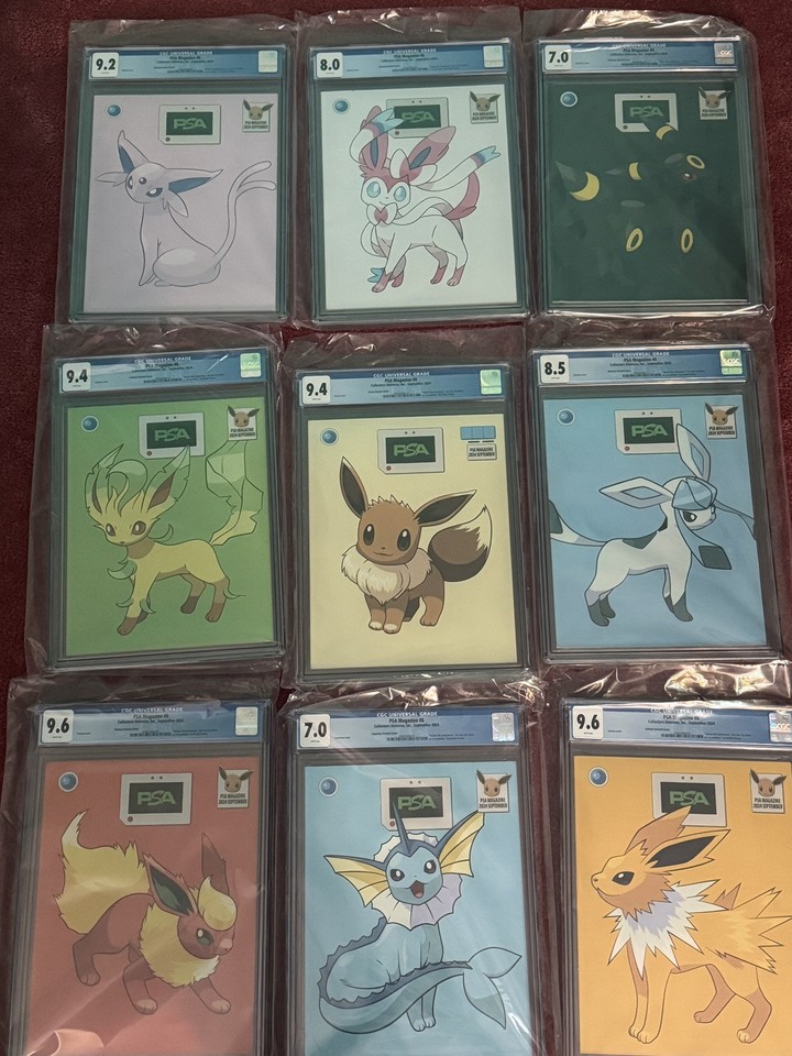 Eeveeloution Graded Set! POKEMON SEPTEMBER 2024 PSA MAGAZINE VOLUME #6 ...