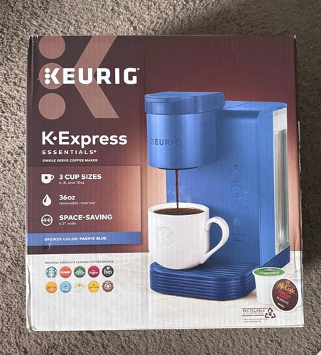 Keurig K-Express Essentials PACIFIC BLUE Single-Serve K-Cup Pod Coffee ...