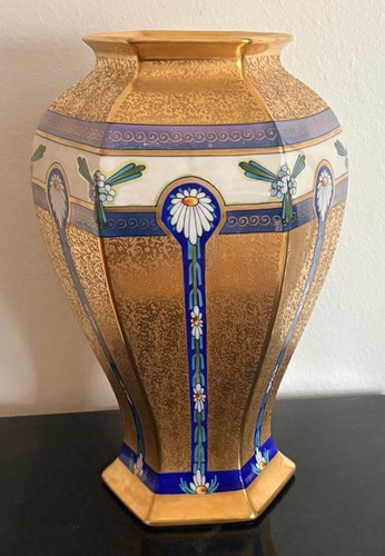 Antique French Art Deco Osborne Gold Encrusted Linear Pickard Era ...