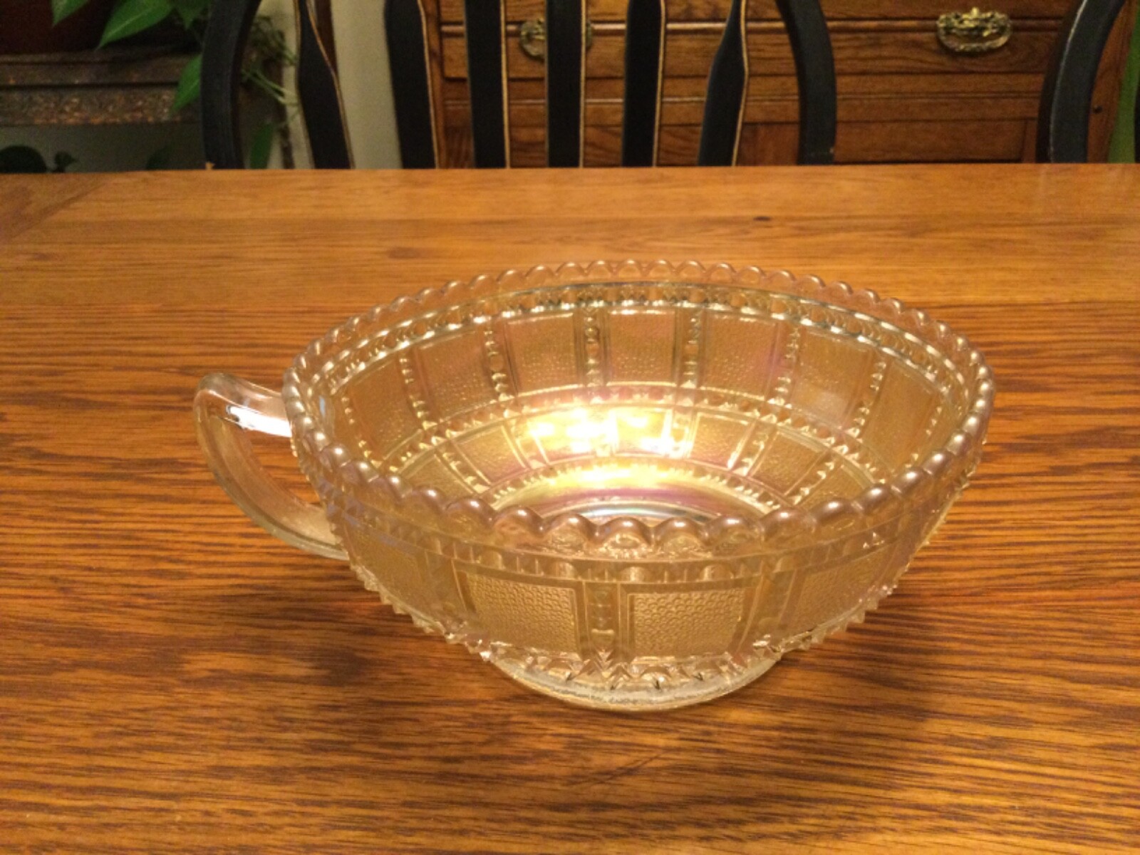 Imperial Depression Glass Olive Bowl Nappy Beaded Block #710 Clear ...