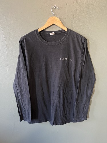 Tesla Mens Black Long Sleeve T-shirt Size Medium | eBay
