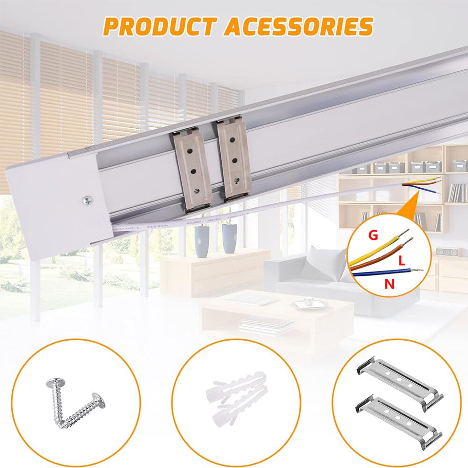 LED Slim Ceiling Batten Tube Light Linear Fluro Fluorescent 30CM 60CM ...