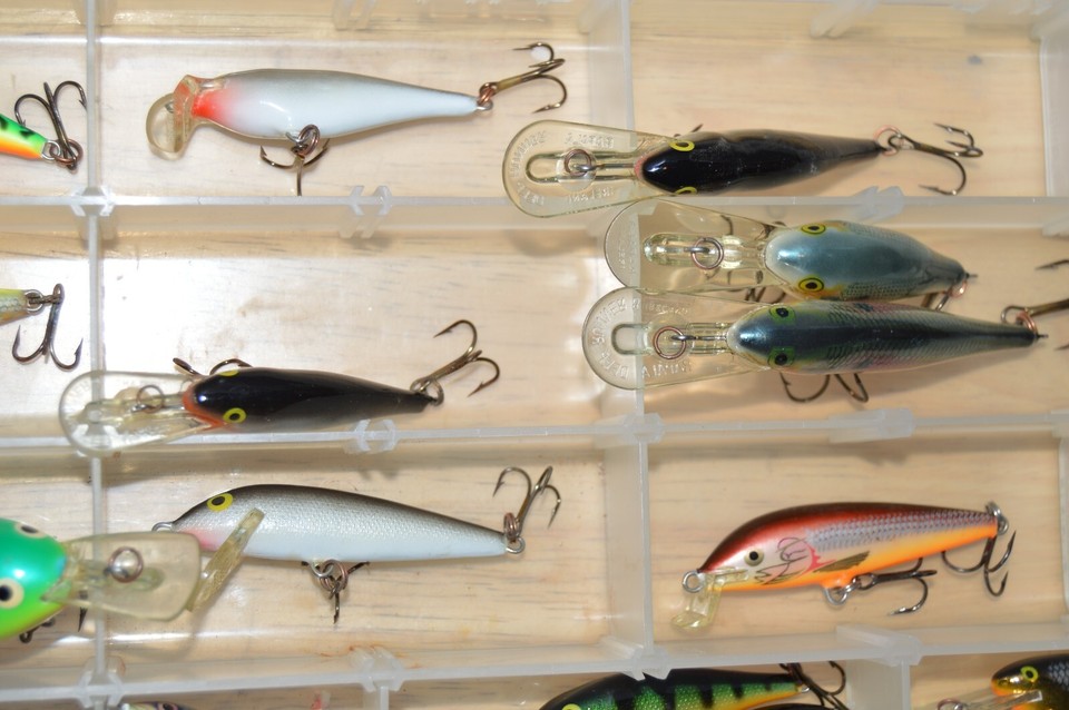 23 older lures rapala crankbaits assortment ALL Ireland Finland plano tackle box | eBay
