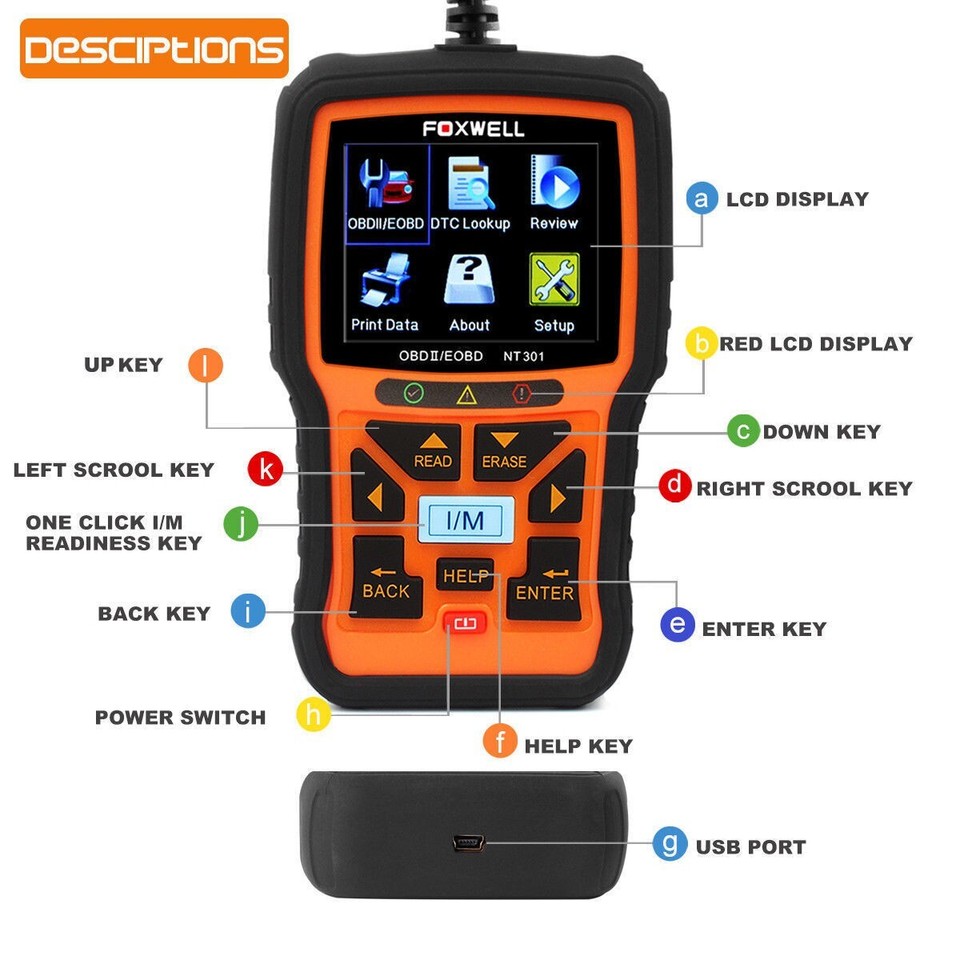 Jeep Wrangler OBD2 Foxwell Fault Code Reader Scanner Diagnostic Reset ...