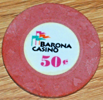 VINTAGE .50 CENT FRACTIONAL GAMING CHIP FROM THE BARONA CASINO LAKESIDE ...