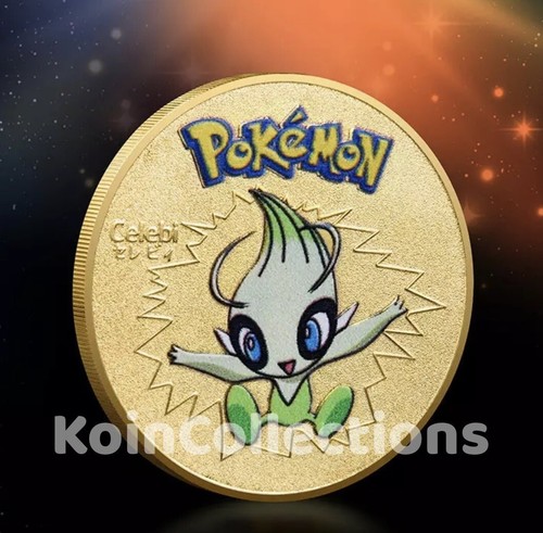 Pokemon Celebi Gold Collectible Coin Card Gift Souvenir Rare Pokemon ...