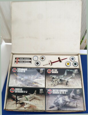 Airfix Modelling Gift Set 1980s. Contains 4 kits, 6 paints, 2 adhesives ...