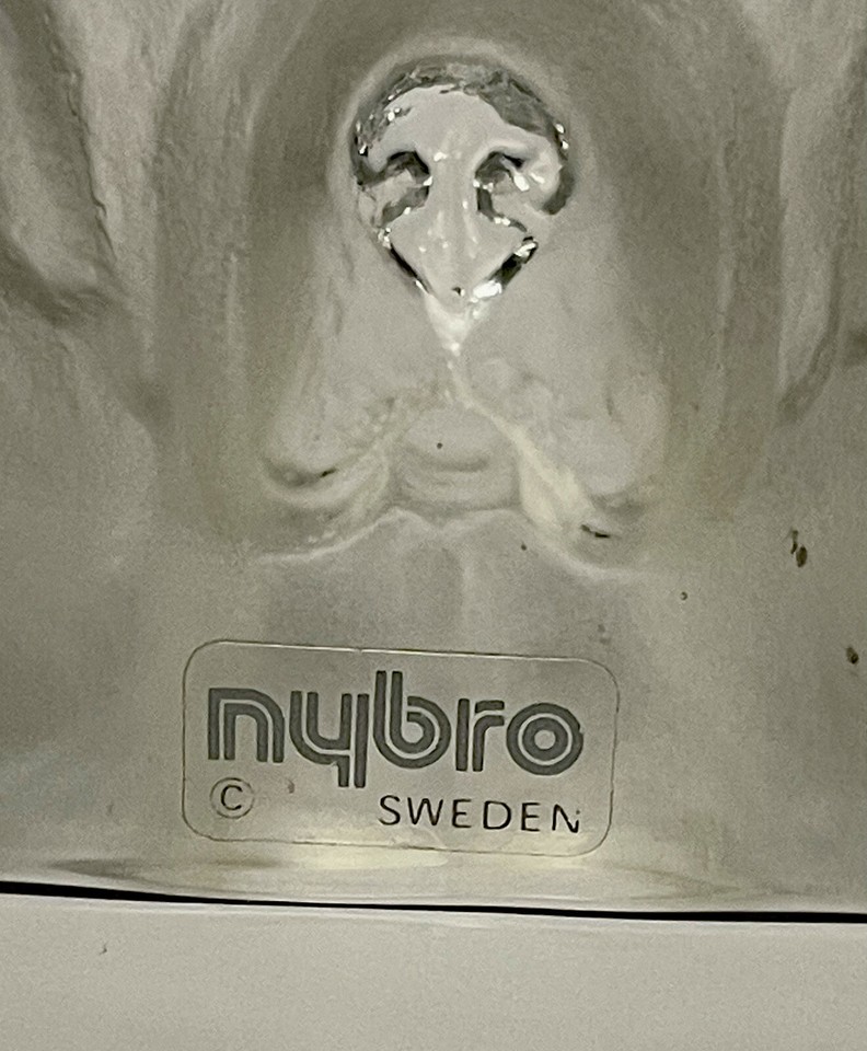 Nybro Crystal Dog Face Paperweight RARE Art Glass Sweden - Labrador ...