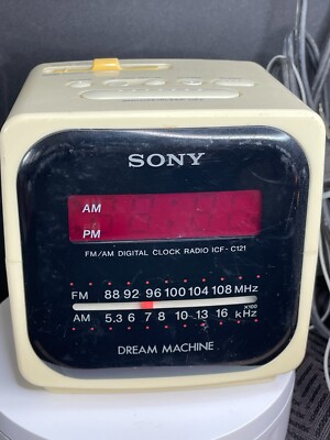 Sony Dream Machine Cube FM/AM Alarm Digital Clock Radio ICF-C120 White ...