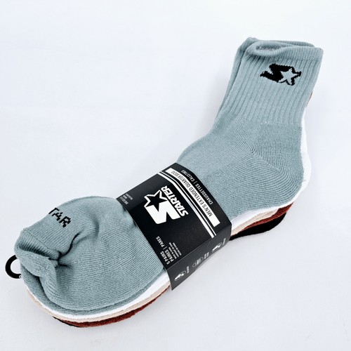STARTER Mens Extended Quarter Socks Multicolor 5 pairs Cushion 6-12 NEW ...