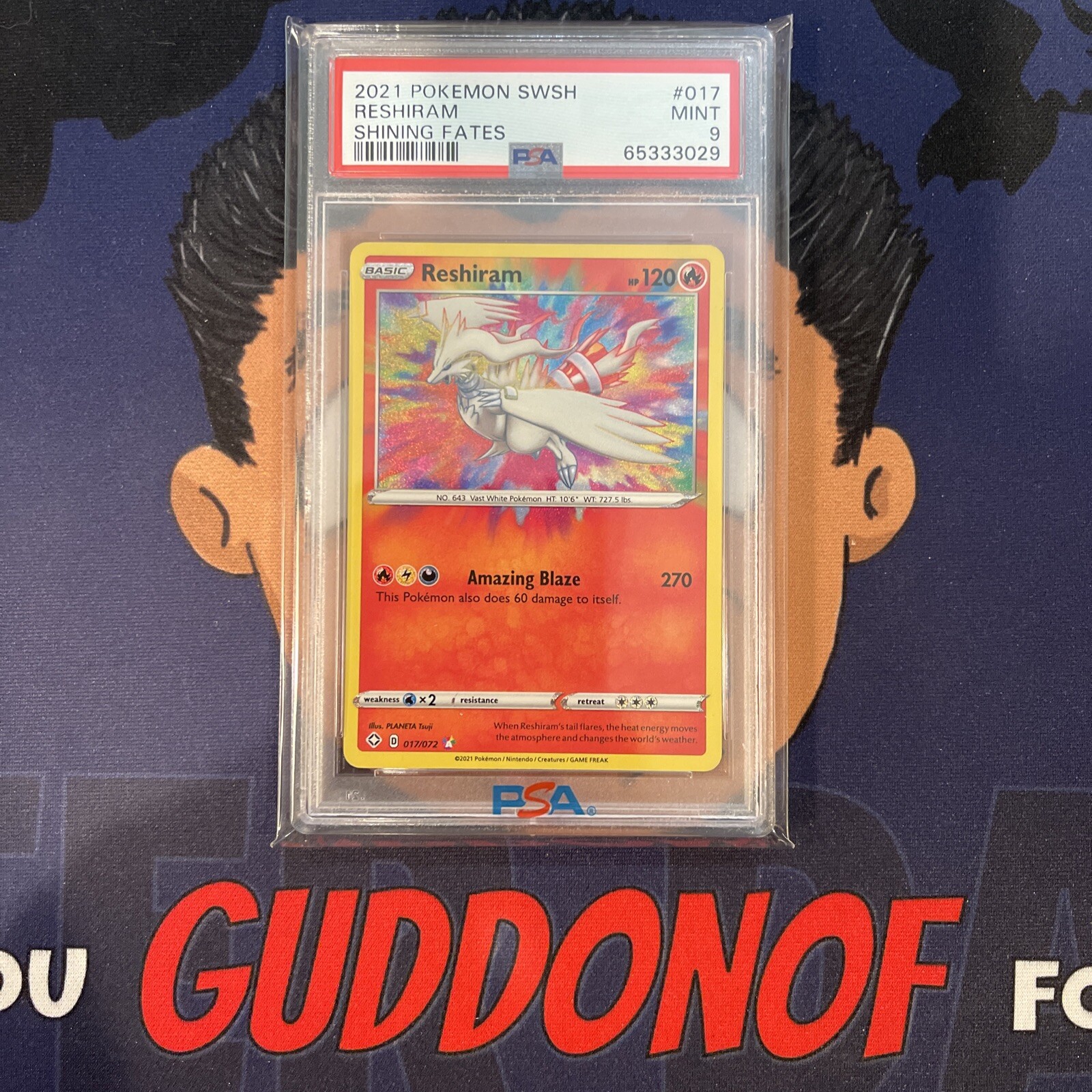 PSA 9 MINT 2021 Pokemon Shining Fates RESHIRAM #017 Amazing Rare | eBay