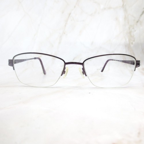 Visage Eyeglasses Frame E203 Women's Purple Metal Half Rim Rectangular ...