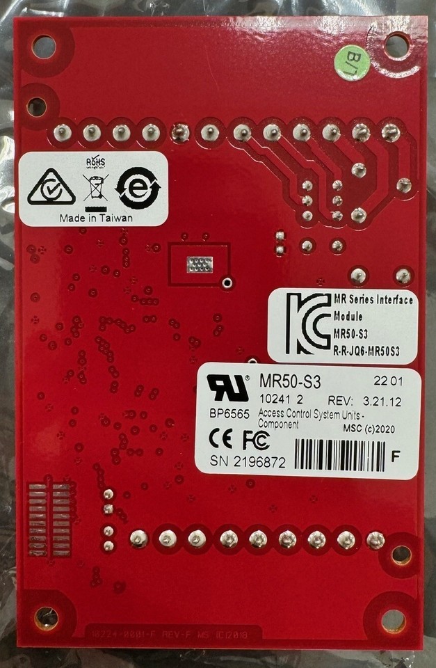MERCURY SECURITY MR50-S3 Single Card Reader Interface Controller Board ...