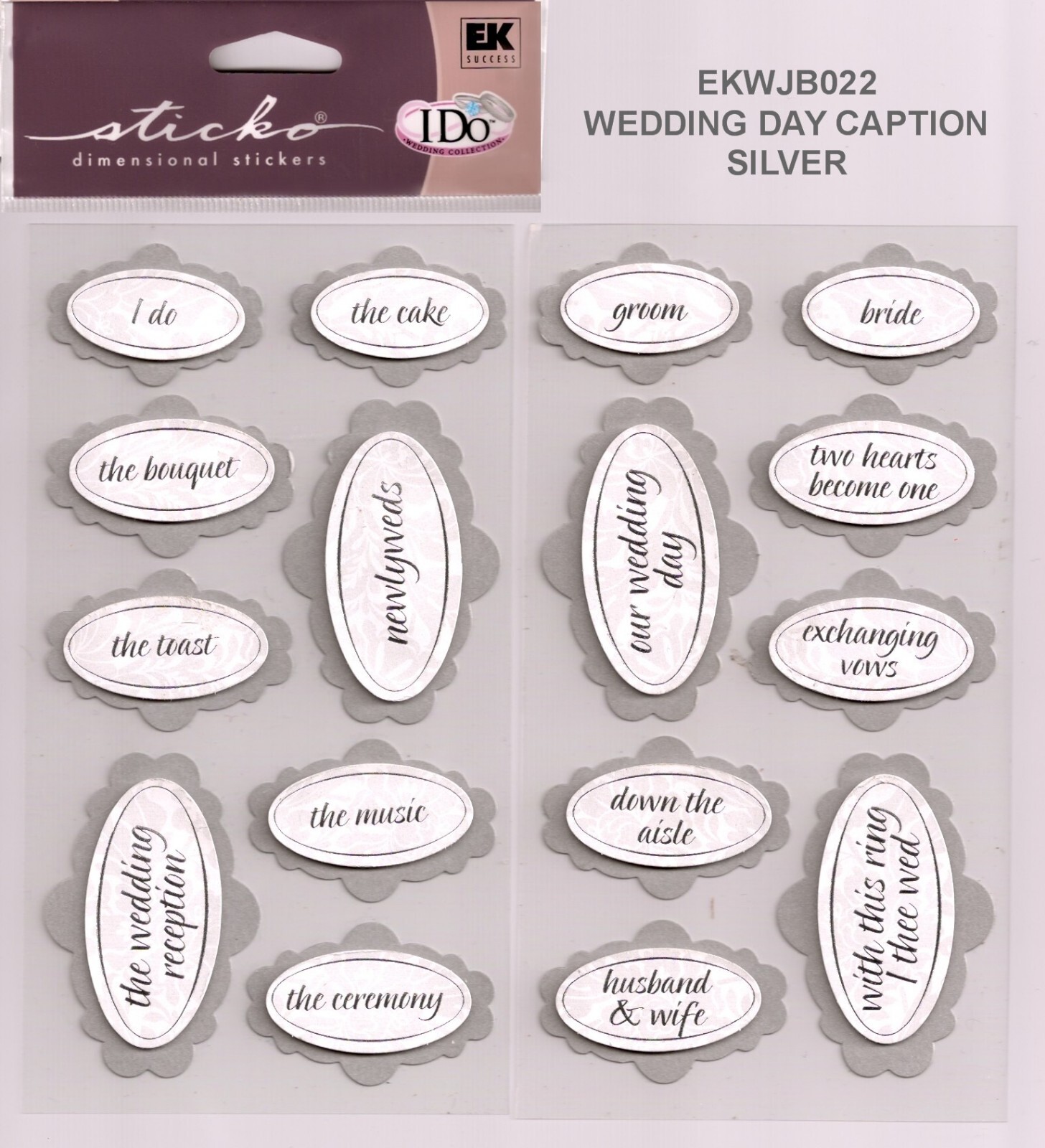 Jolee's Boutique WEDDING DAY SILVER CAPTIONS 3D sticker 66442 Fast FREE ...
