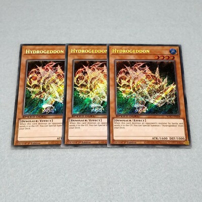 Yugioh Hydrogeddon SGX1 1st Edition Secret Rare 3 Card Set NM | eBay