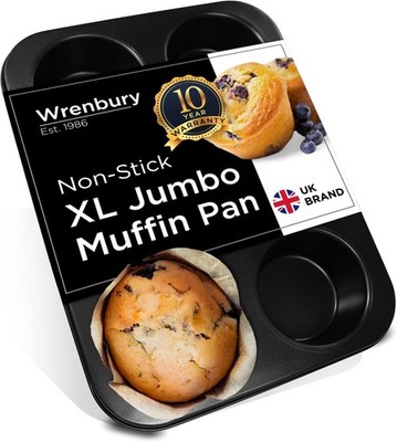 Jumbo Muffin Pan 6 Cup - Nonstick XL Deep Muffin Pan for Baking 3.75 ...
