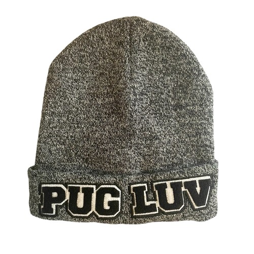 Claires PUG LUV Beanie Hat Ladies One Size Gray Doug The Pug Dog Lover ...
