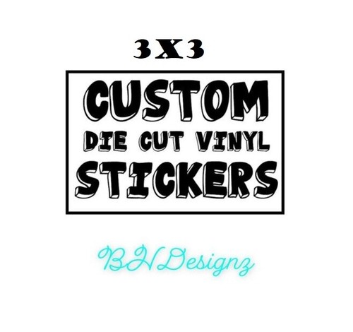 CUSTOM 3x3 Inch Decal - Send Logo Graphic Cut Sticker Image Personalize ...