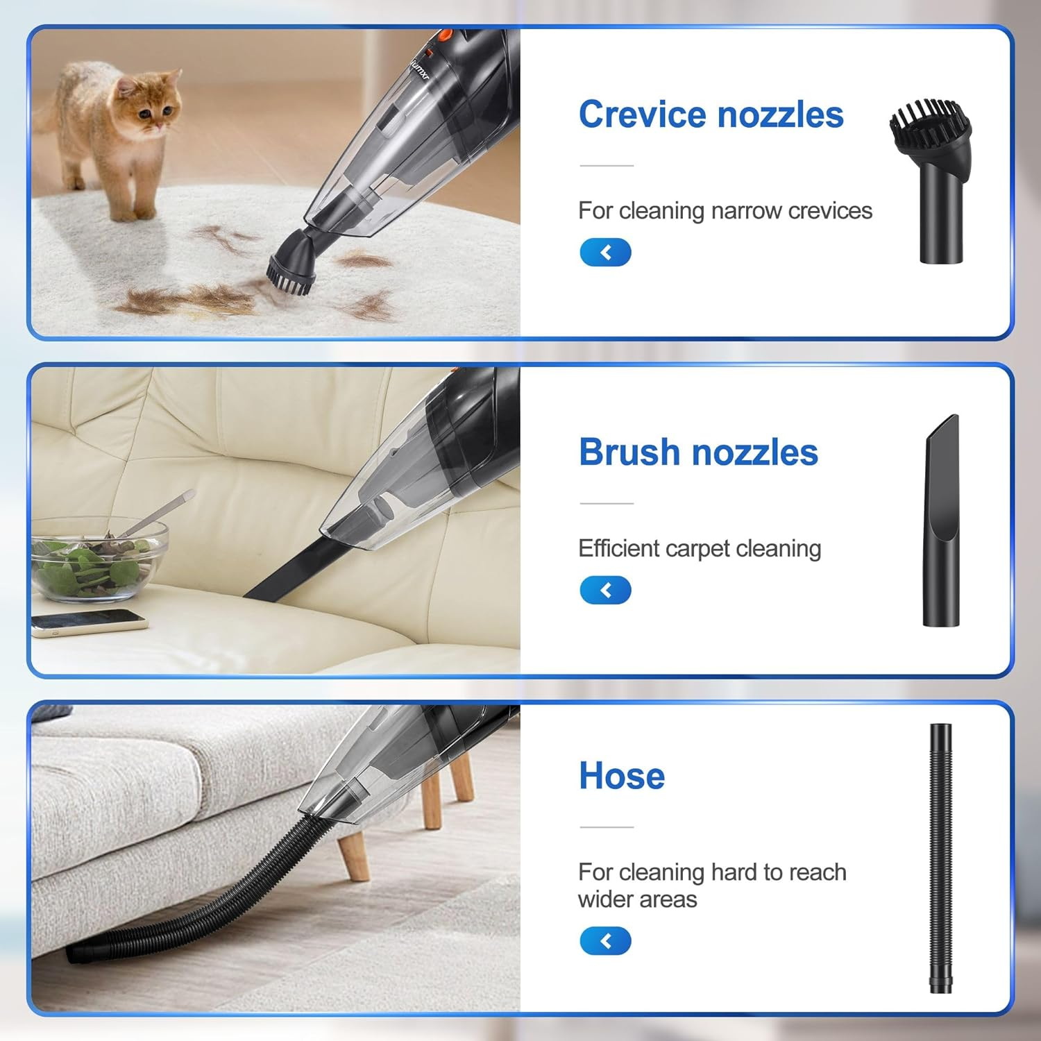 Handheld Vacuum Cordless,Powerful Suction 30Mins Long Runtime, Dust ...