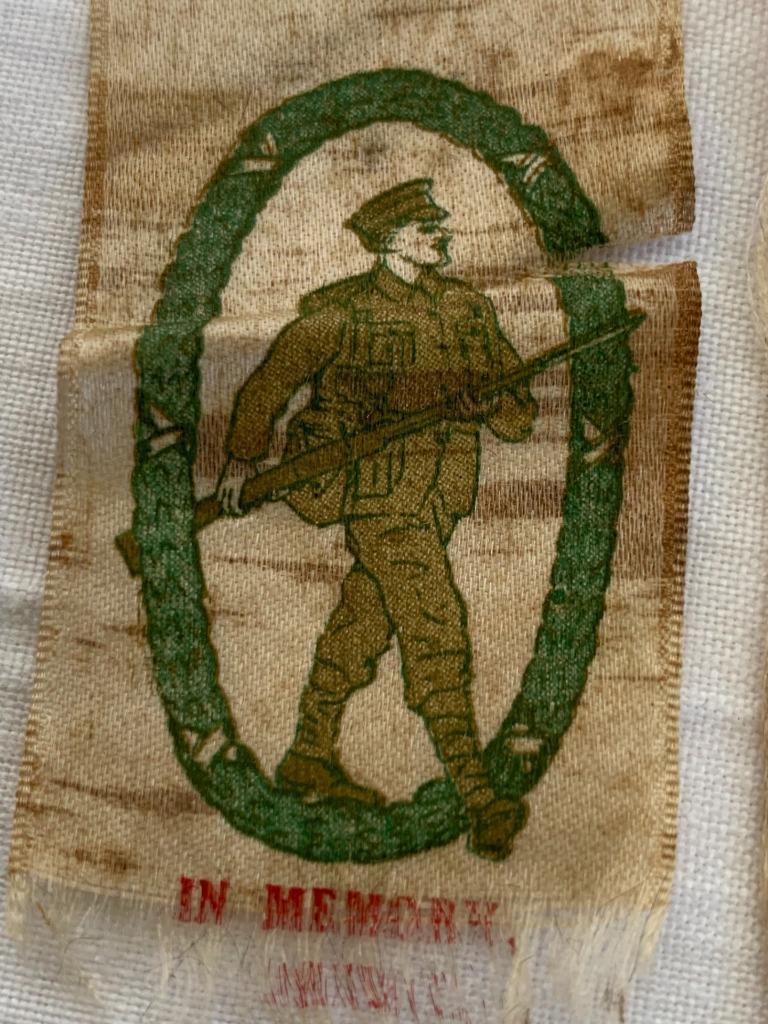 2 VINTAGE WW1- WW2 RIBBONS IN MEMORY & WE'RE READY TO HELP OLD ENGLAND ...